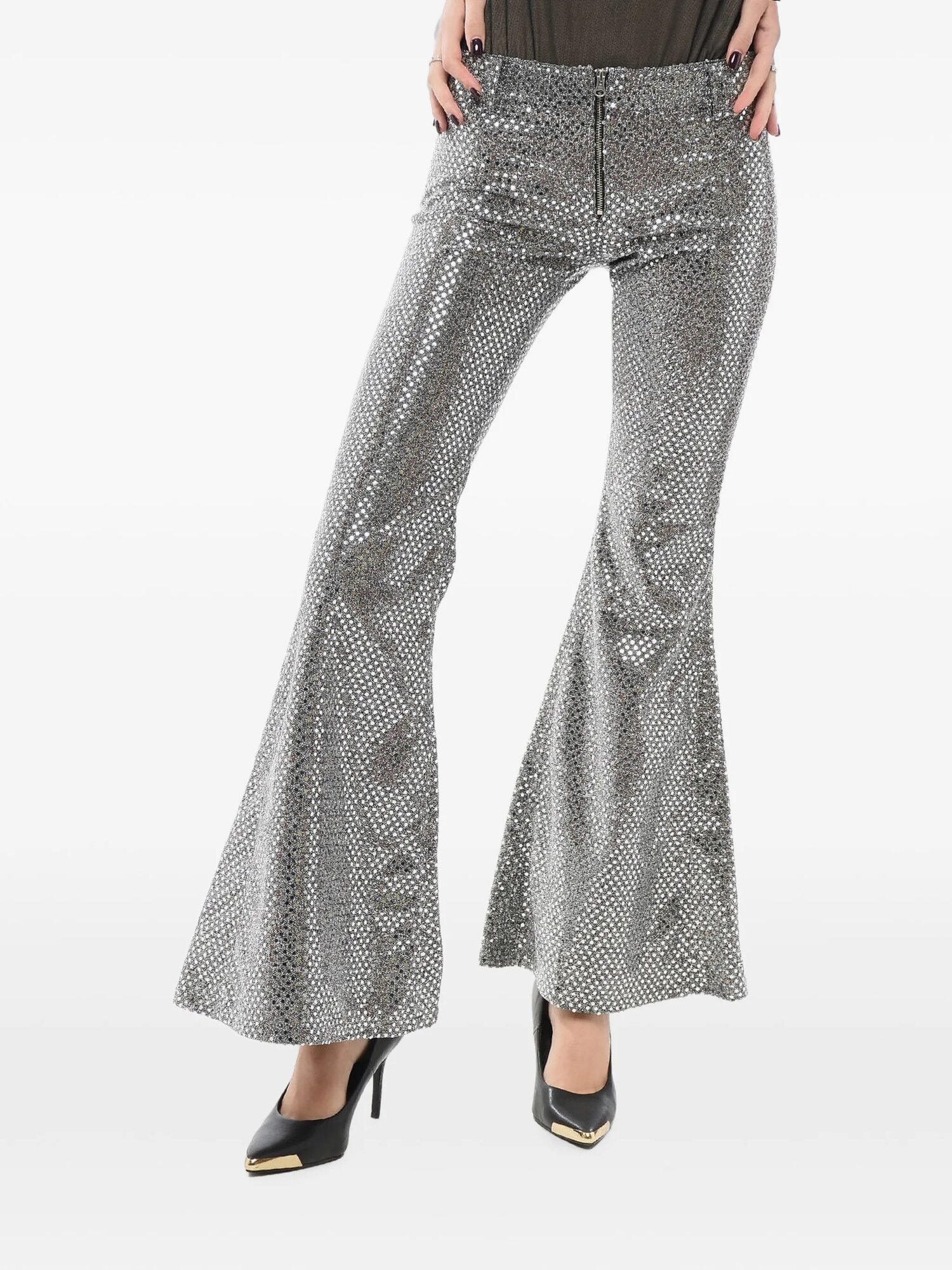 Брюки Sequin-embellished boot-cut trousers