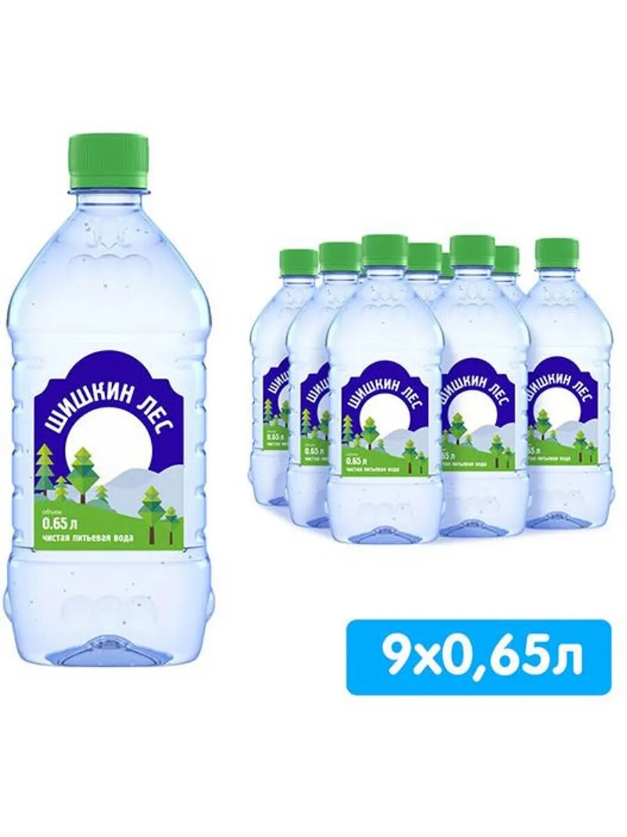 Шишкин лес Вода питьевая негазированная 9 шт по 0,65л