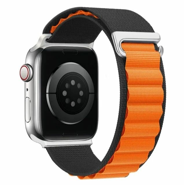 Тканевый ремешок Alpine Loop, для Apple Watch - SE/38-40-41 мм , Альпийская петля, черный с оранжевым