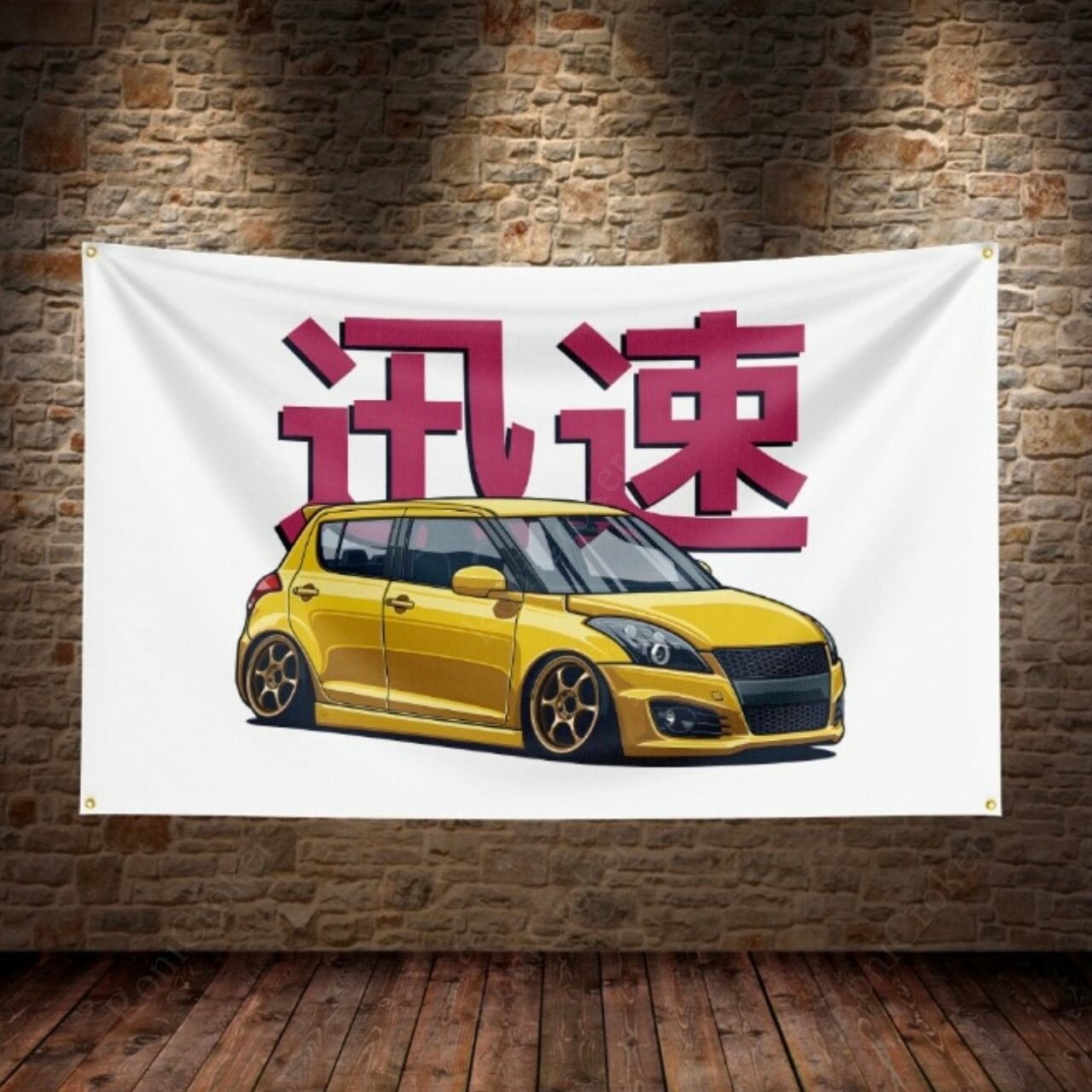 Флаг плакат баннер JDM Suzuki Swift Сузуки Свифт