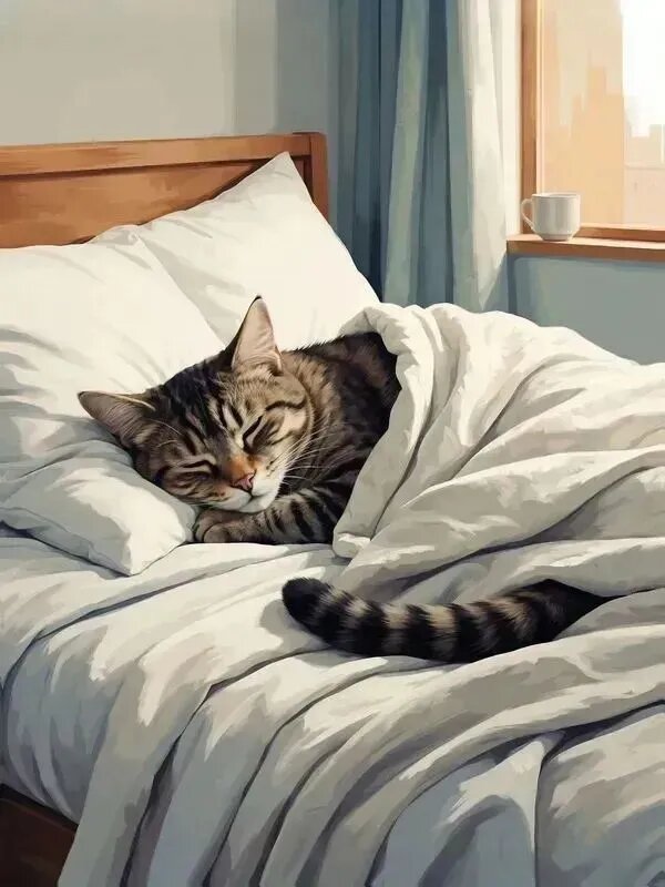 Постер "Котик сладко спит", 40х30 см