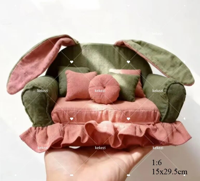Мини диван для кукол, зеленый, 1pcs