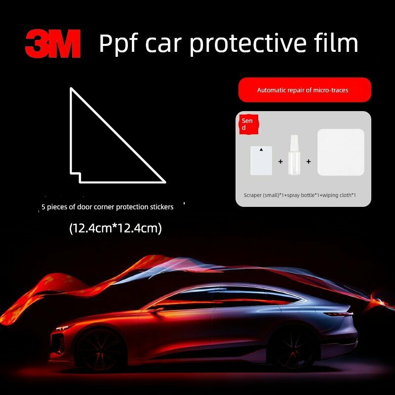 3M Защитная пленка для углов дверей 12,4 см x 12,4 см 5 шт. с полным комплектом инструментов для защиты краев авто
