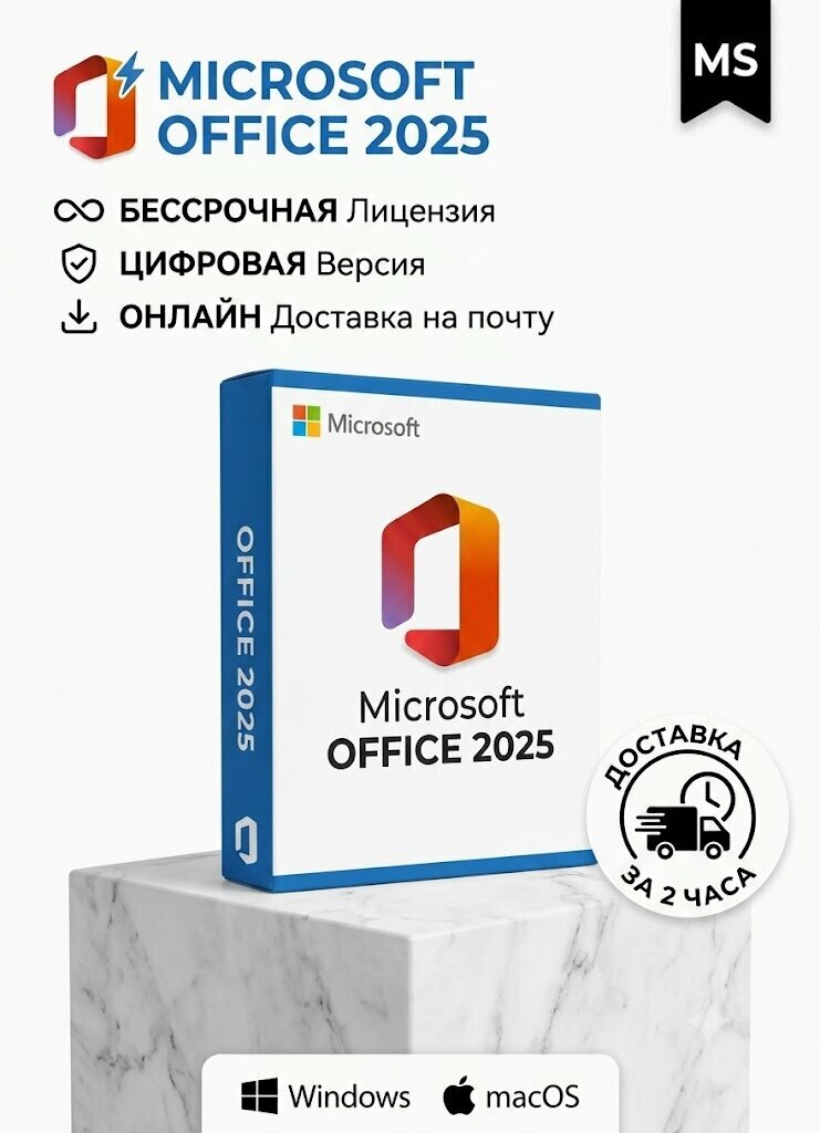 Microsoft Office Professional, бессрочная, 1 пользователь, для ПК, русский язык