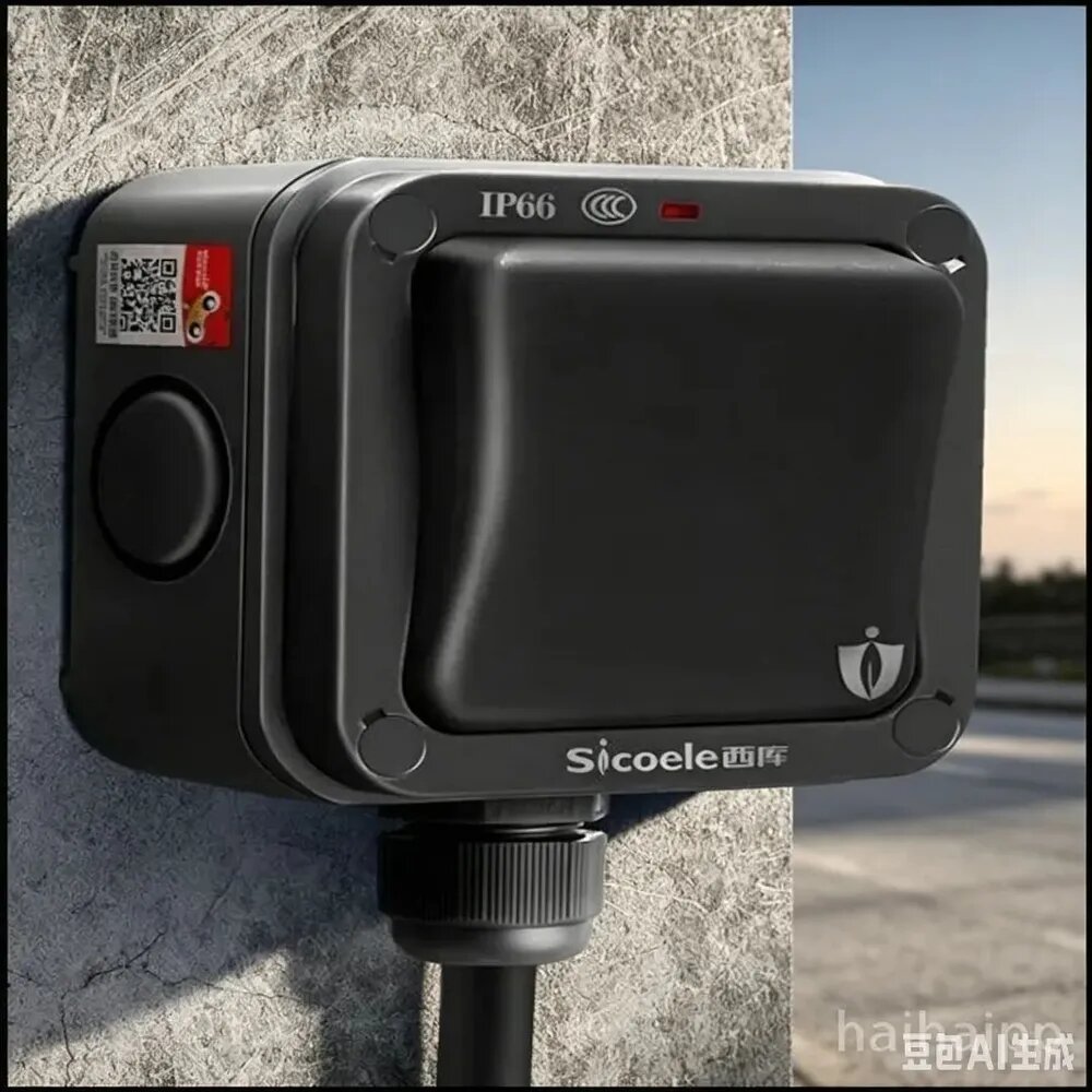 Выключатель уличный влагозащищенный Sicoele IP66, черный, накладной, с защитной крышкой, 1 клавиша
