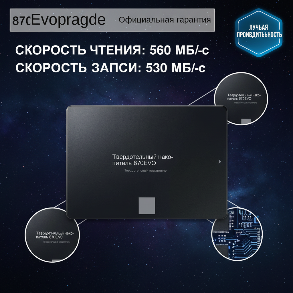 870EVO Универсал Твердотельный Накопитель SSD 4TB SATA3 Интерфейс 2,5 Дюйма