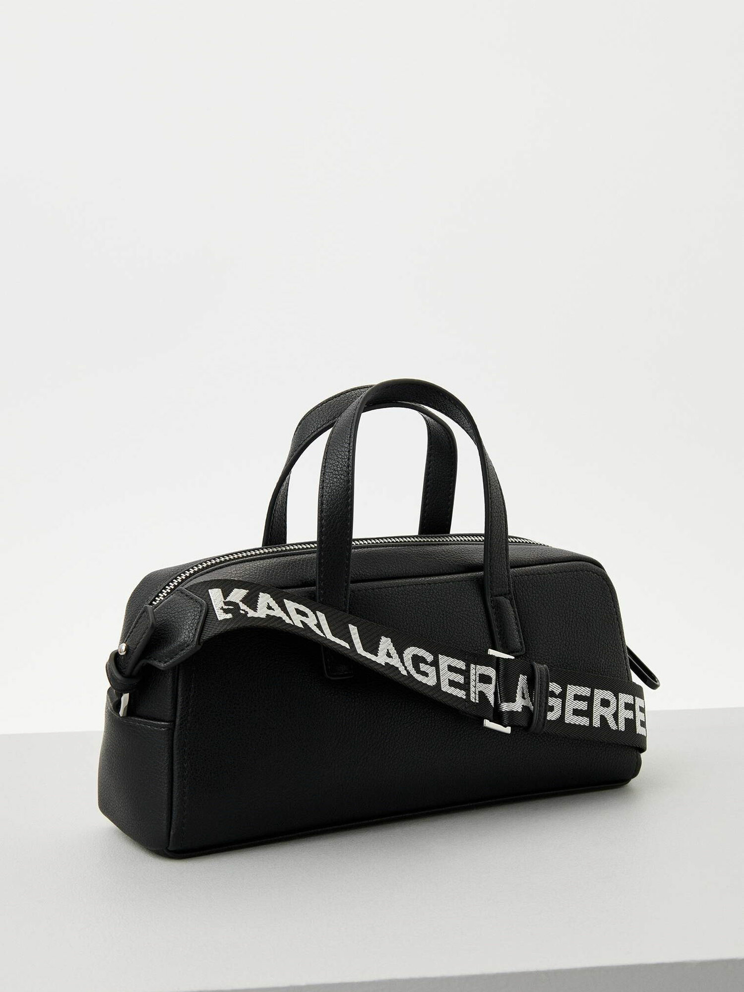 Сумка саквояж KARL LAGERFELD JEANS, фактура зернистая, матовая, черный — фото 1