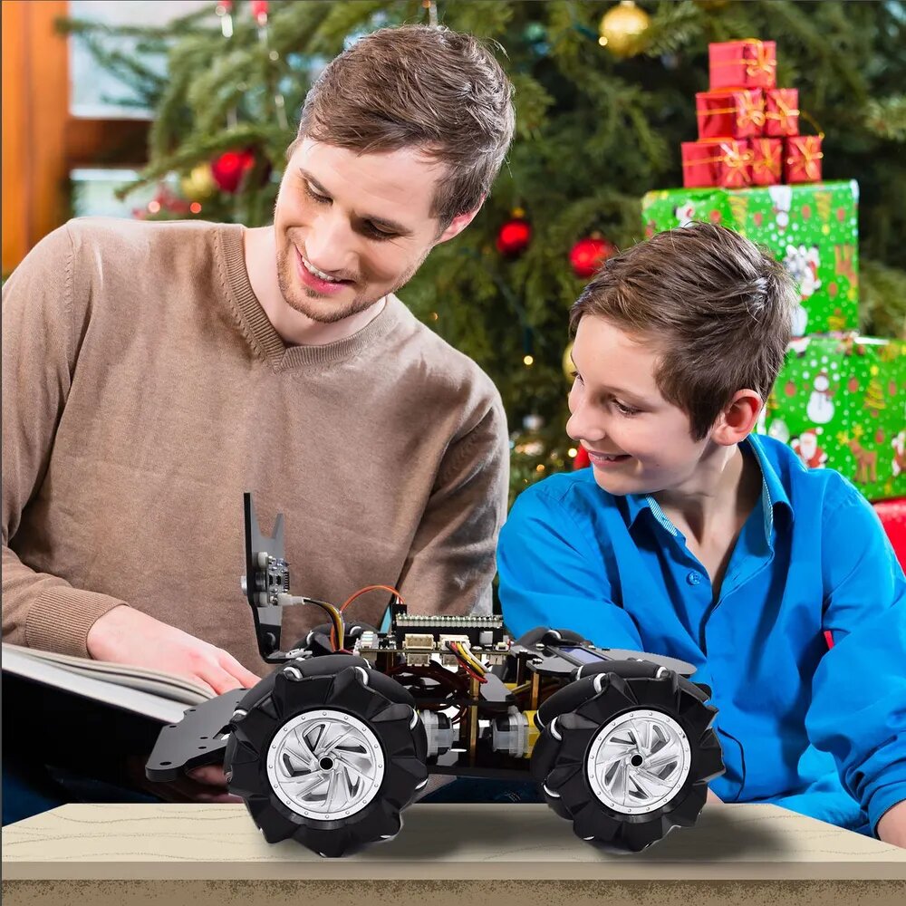 4wd, Mecanum Raspberry Pi Pico DE STEM автомобильный комплект с дистанционным управлением обучающий набор роботов с дисплеем LCD1602 и учебным пособием