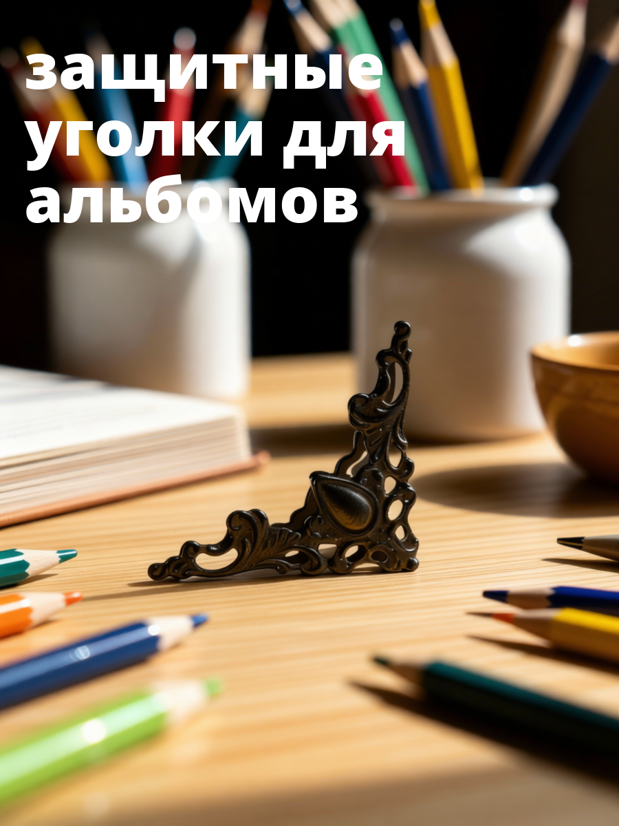 Декоративные железные углы с эффектом старины для защиты альбомов и блокнотов, набор из 48 штук