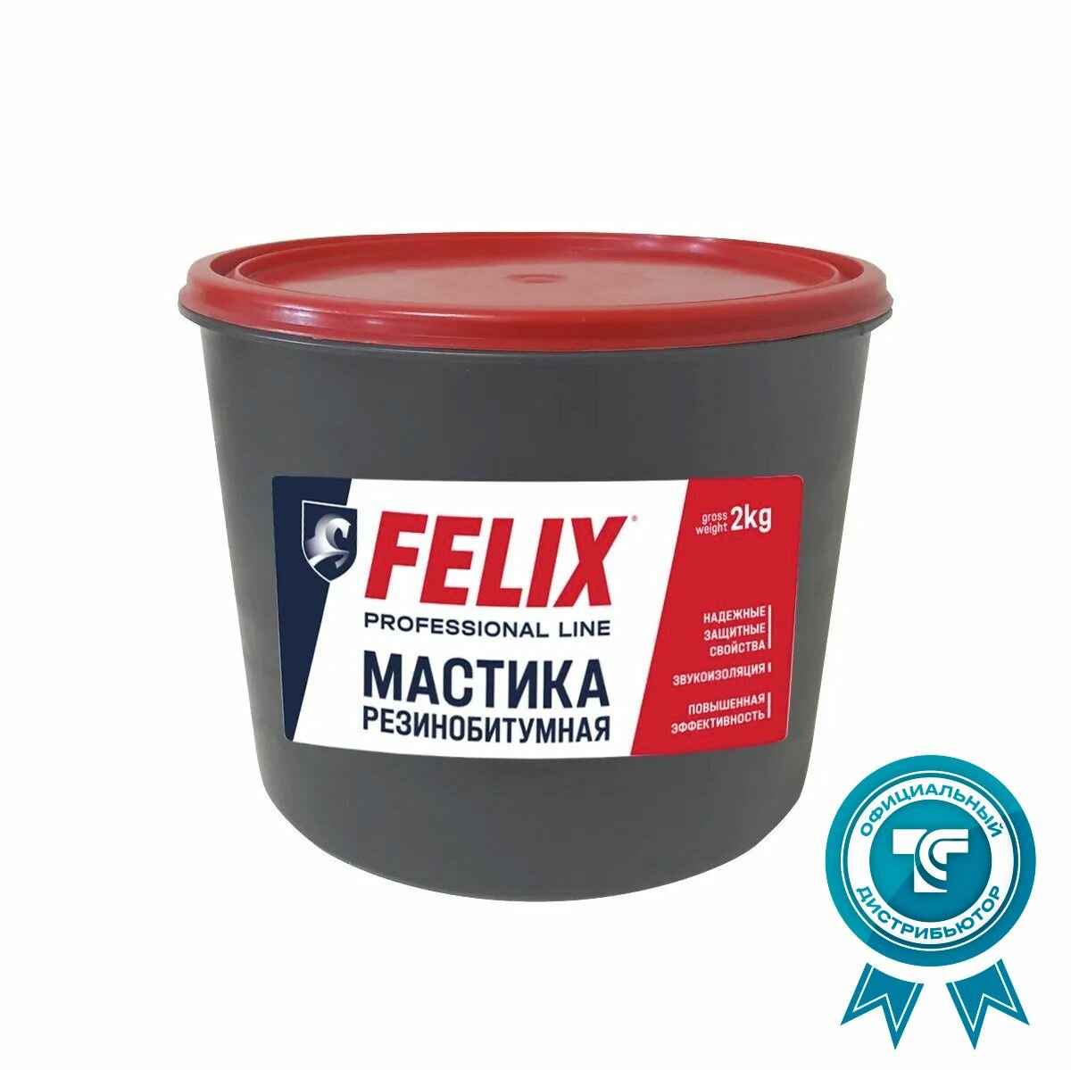 Мастика резино-битумная FELIX, в п/э ведре, 2 кг