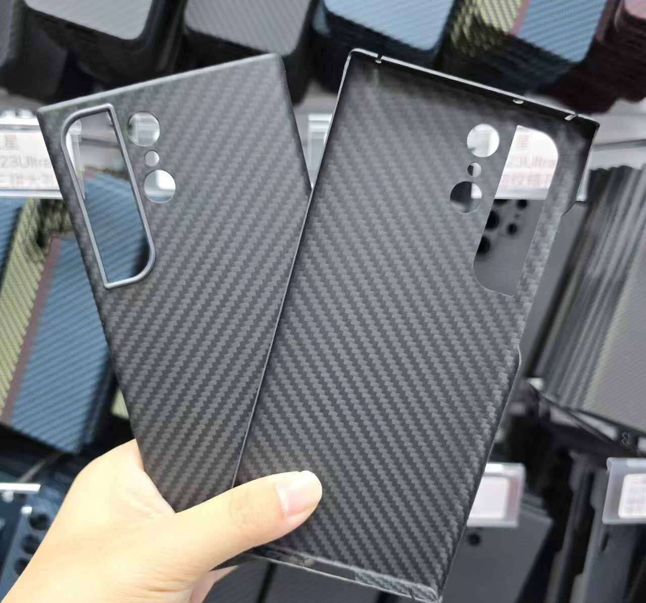 Чехол-бампер-накладка MyPads из кевлара и углеродного волокна для Samsung Galaxy S23 Ultra 6.8 '5G