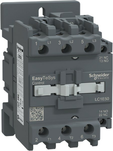 LC1E50M5 Schneider Electric, Контактор 3п 50A AC-3, Uкат. 220V 50Hz, доп. контакты: 1но+1нз.