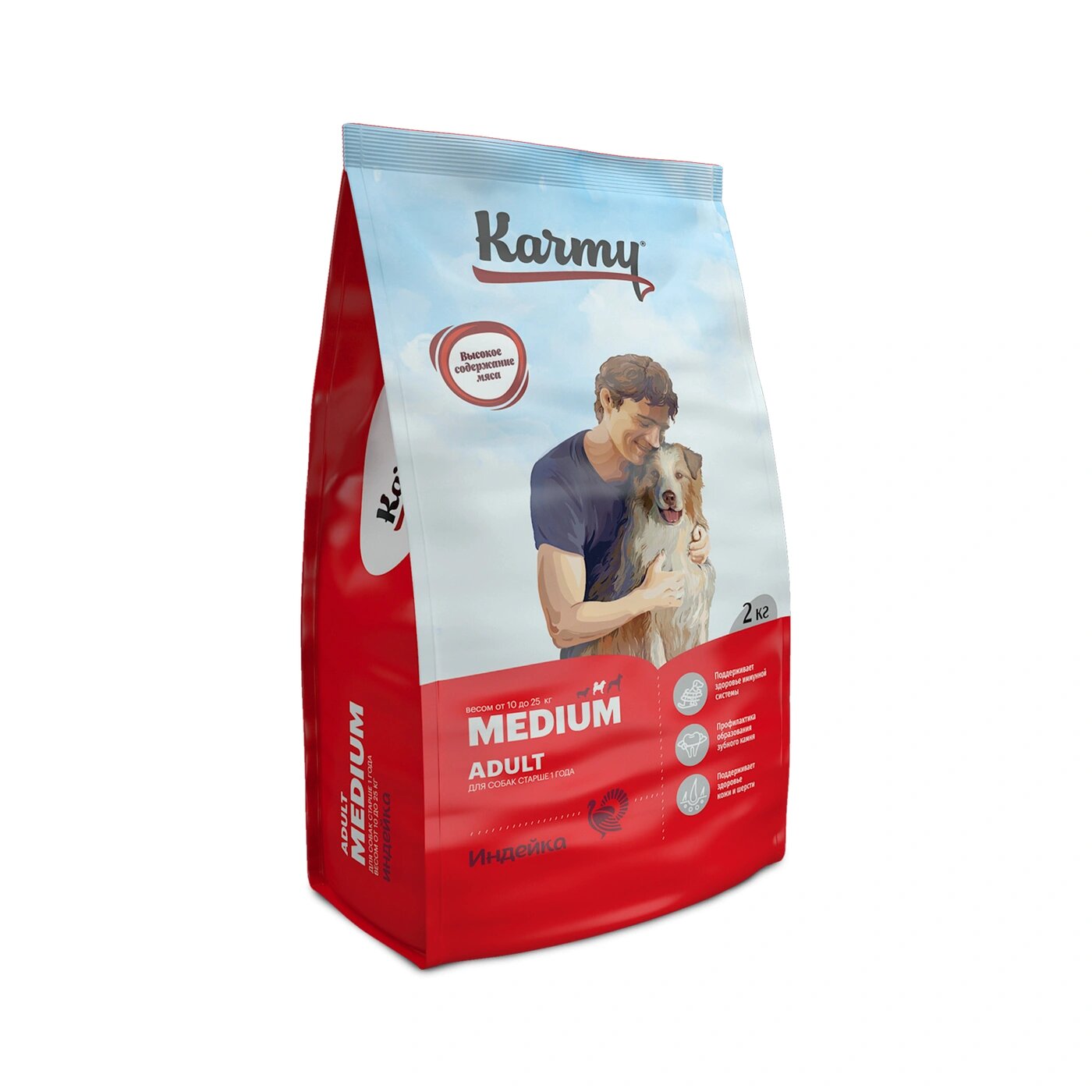 Корм сухой Карми Medium Adultдля собак средних пород Индейка 2кг 16%
