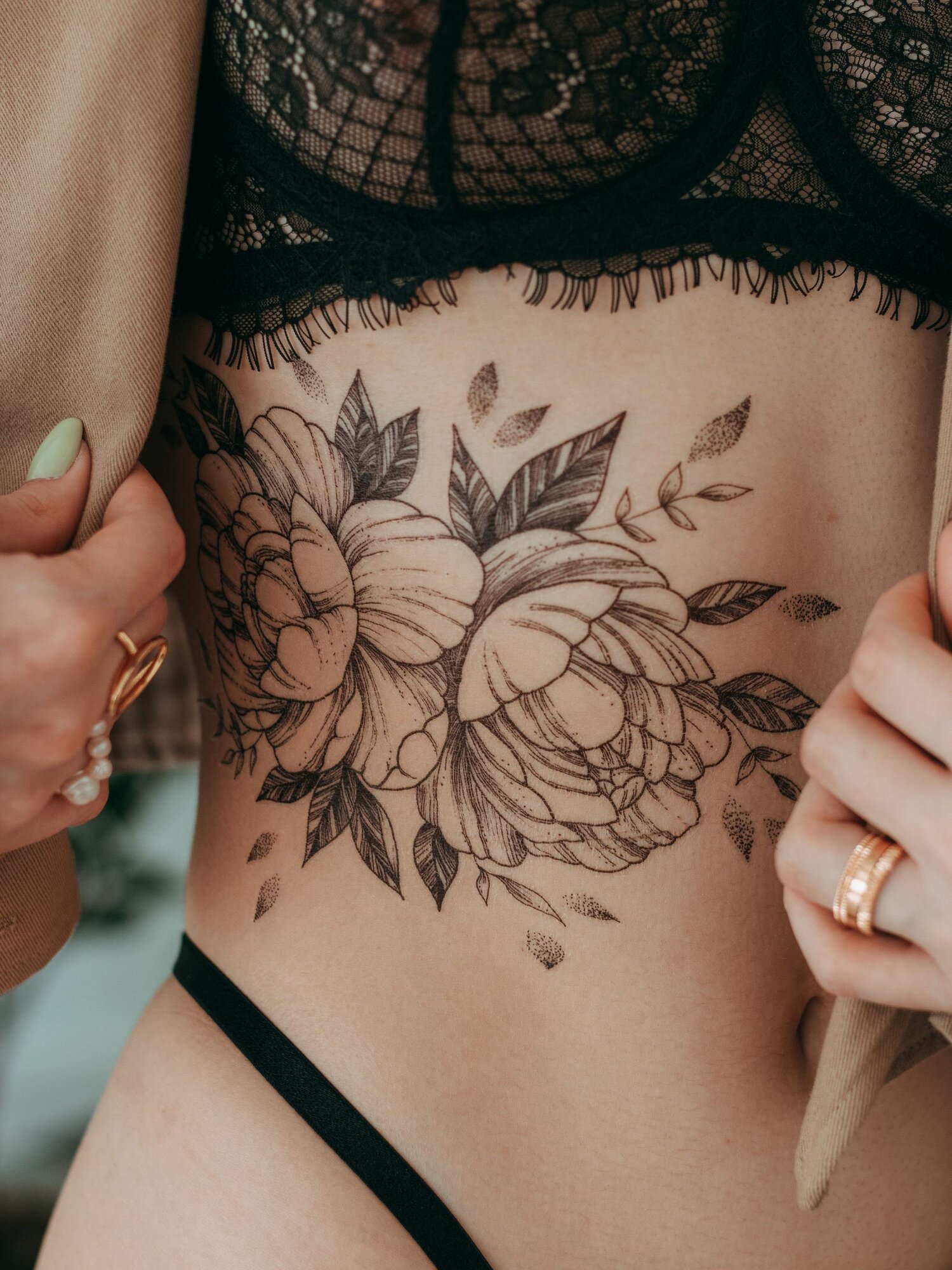 Tattoo'шки Временная тату "Большой пион" 21*15см временная тату пион 21x15 см