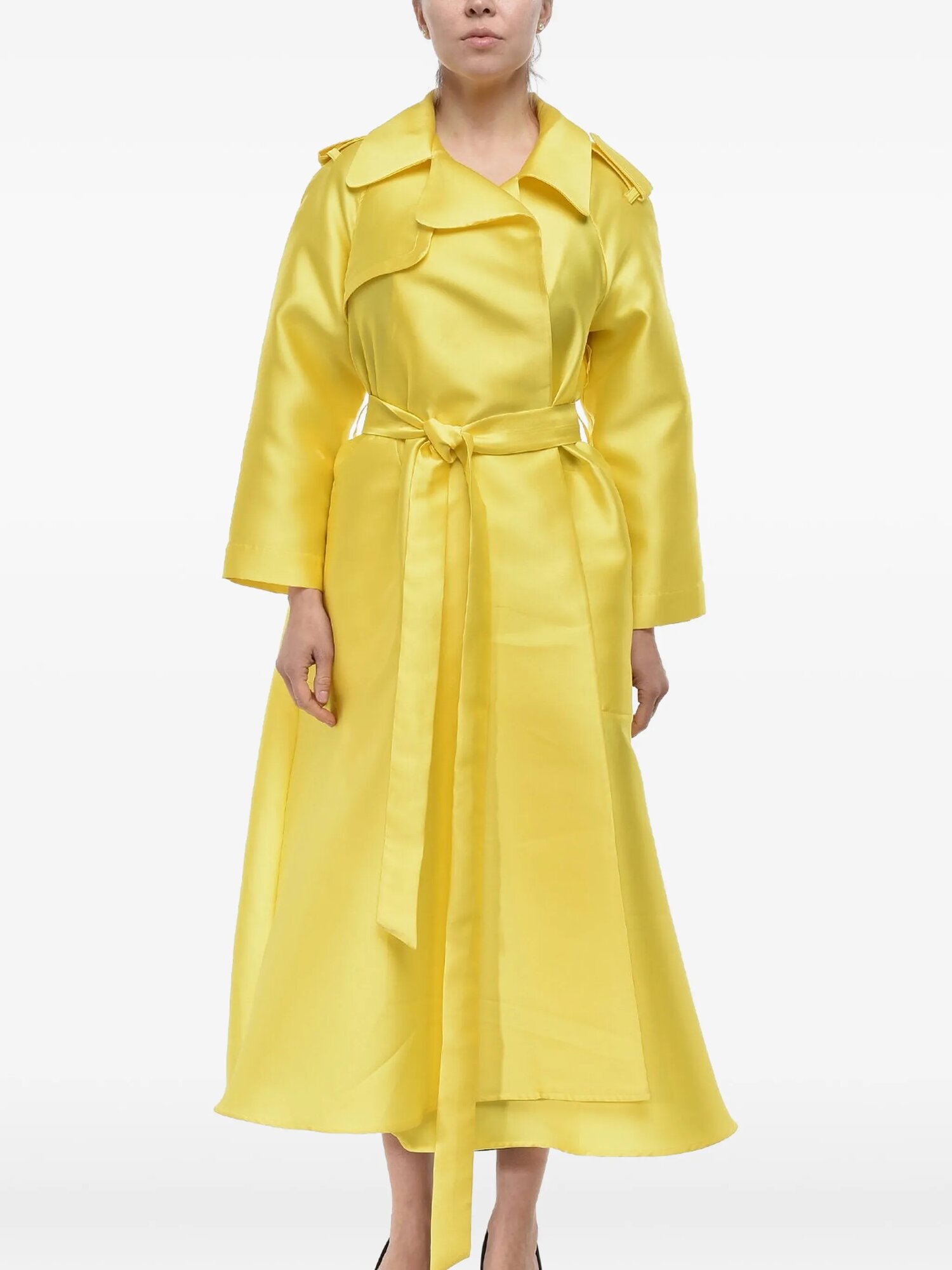 Пальто Satin-finish wrap trench coat