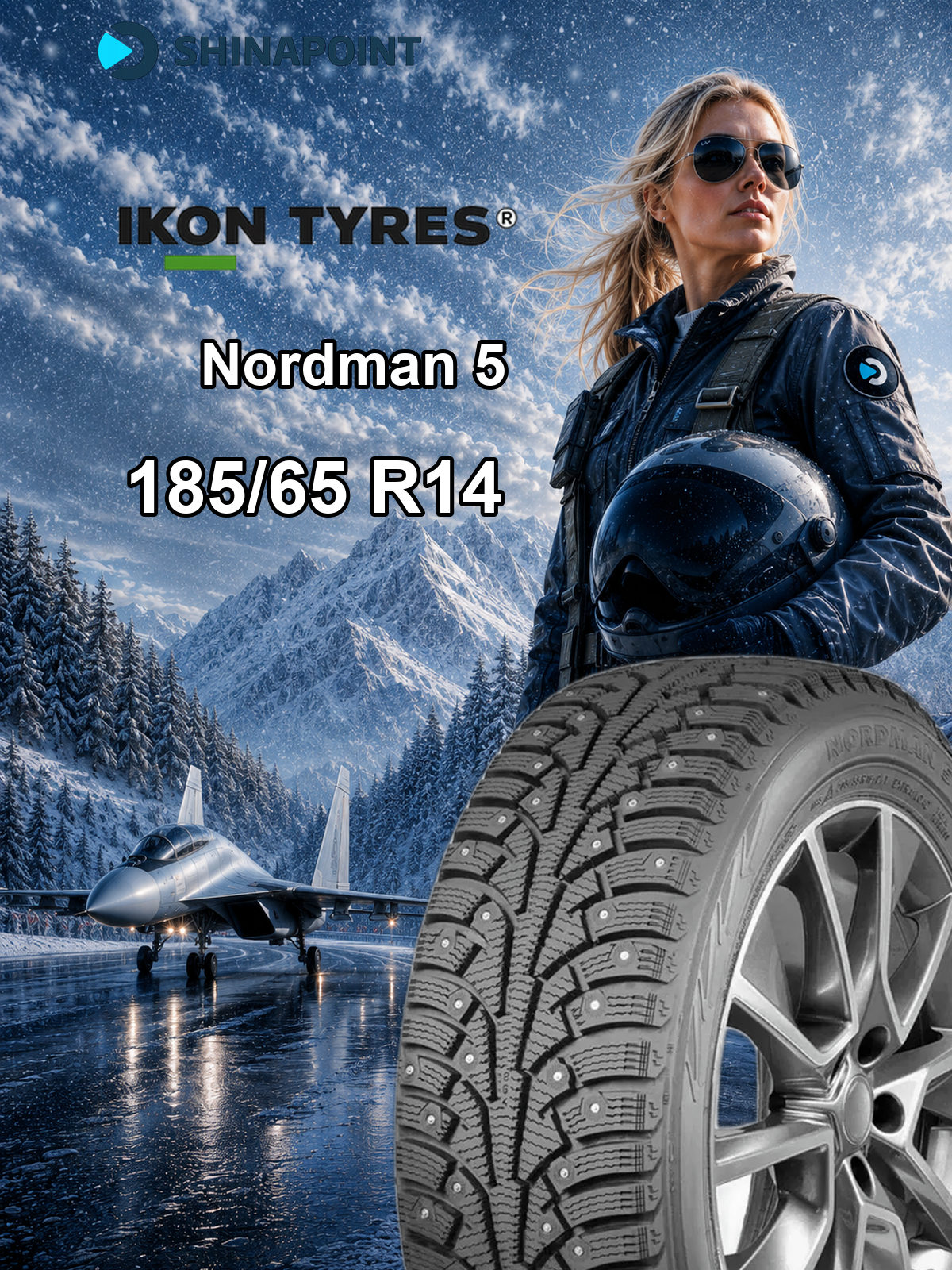 Шины зимние R14 185 65 90 T автомобильная зимняя резина IKON TYRES модель Nordman 5