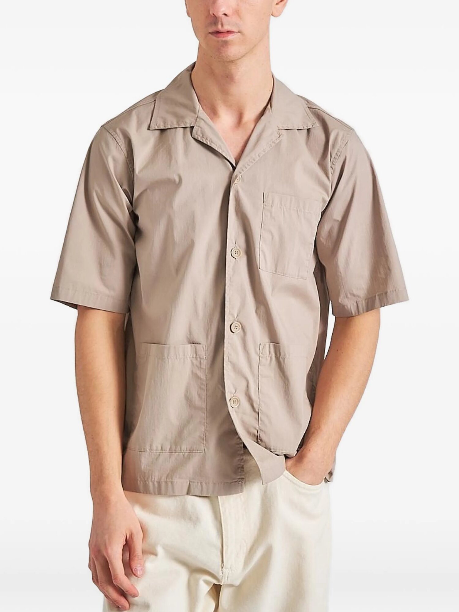 Рубашка Aspesi Patch-pocket spread-collar shirt, размер 54, разноцветный — фото 1