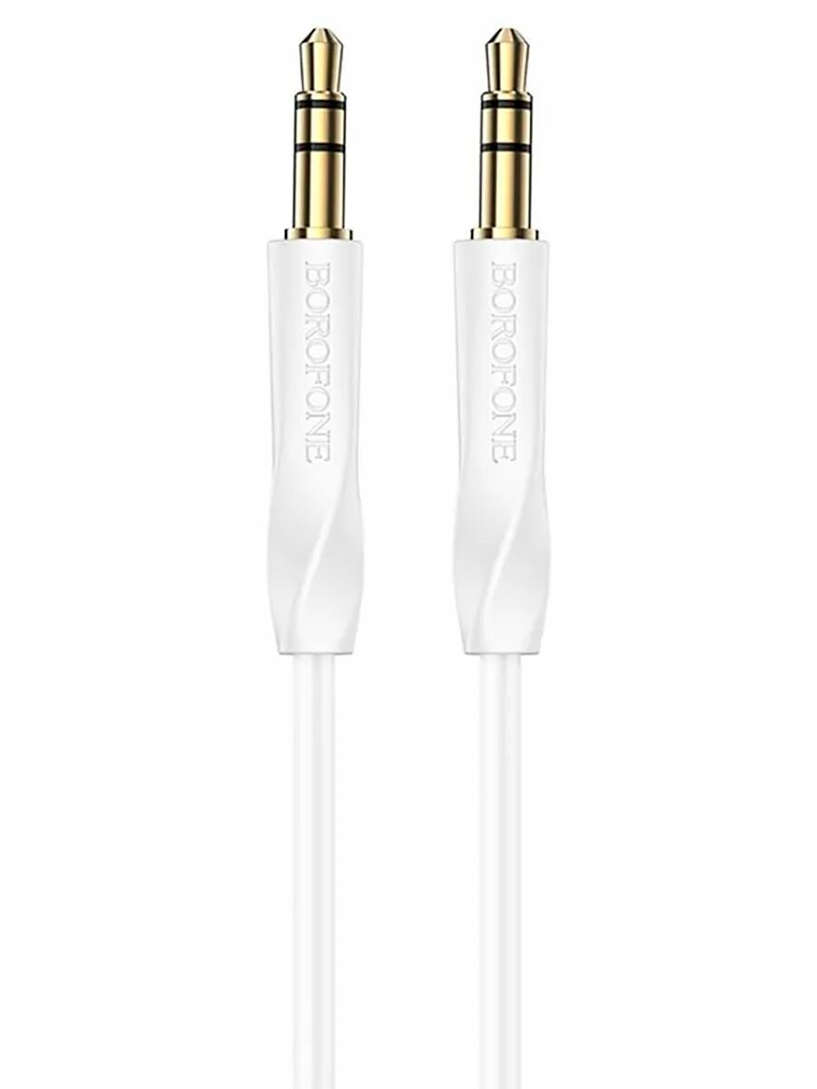 Аудиосоединитель Borofone BL16 AUX 3.5мм-3.5мм Jack, 1 метр, белый / кабель для наушников / провод аукс в машину