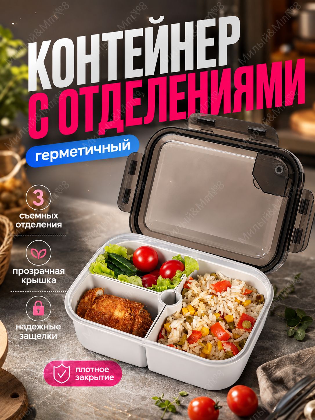 Контейнер пищевой 1 шт полипропилен