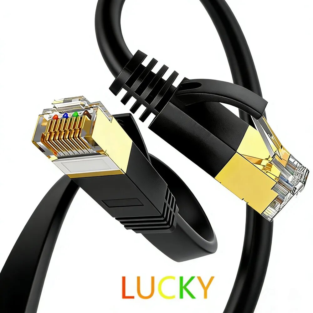 Кабель для интернет-соединения 15 м черный Cat6 плоский F/UTP Ethernet