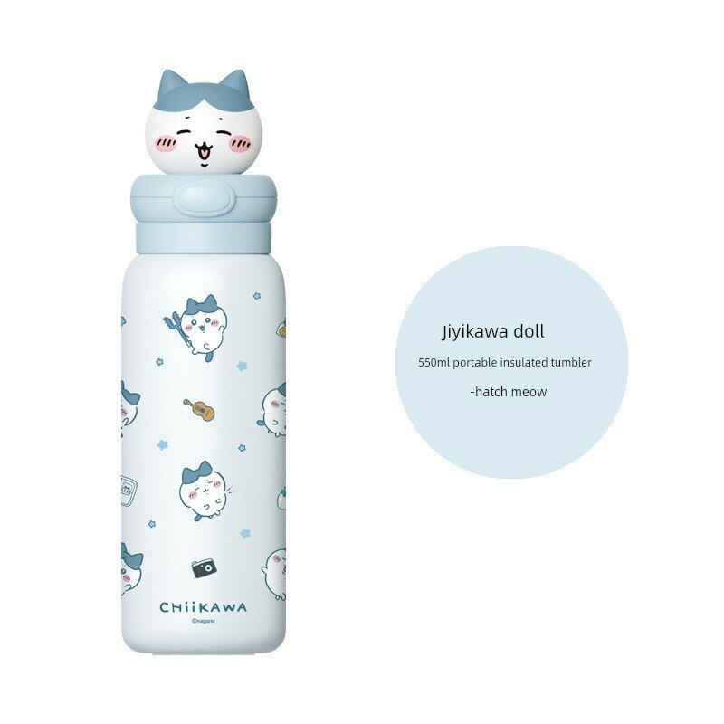 Термос MINISO Chiikawa, маленькая кружка с соломинкой Chiikawa, большая емкость, детская кружка для воды.