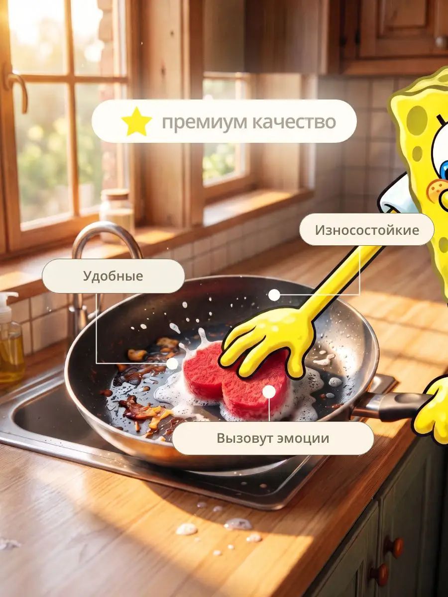 Губка, 5 шт. — фото 1