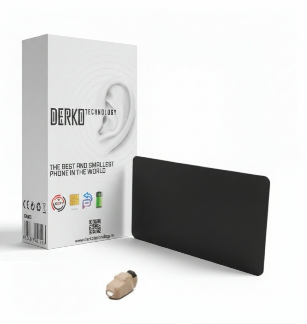 Миниатюрная гарнитура мини-телефон Карта и микронаушник Gold 10 мм
