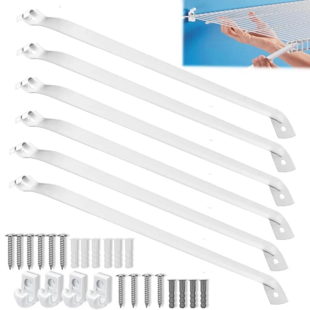 Набор из 6 белых кронштейнов для крепления на стену для полок