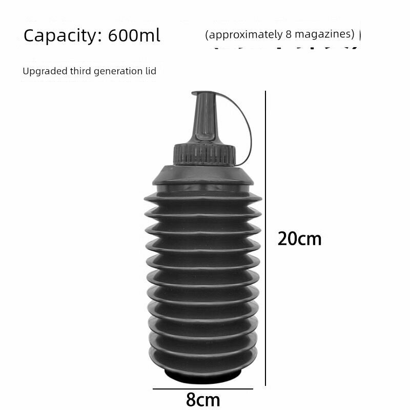 600 мл Улучшенная Черная Сжимающаяся Бутылка для Заполнения Пистолета с Вместимостью 8 Клипов