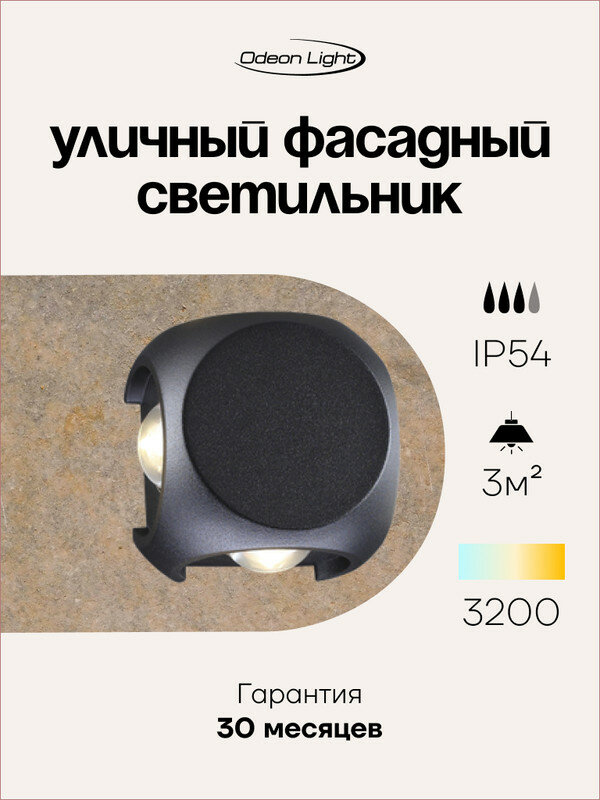 Настенный светильник ODEON LIGHT Miko 4222/8WL LED 8W черный