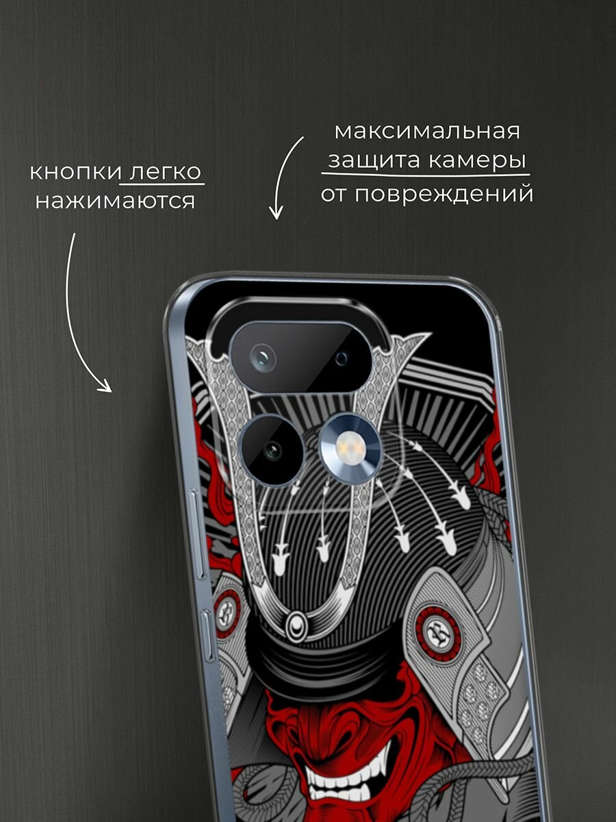 Чехол на Realme 16 Pro / Реалме 16 Про с принтом Красная маска самурая — фото 1