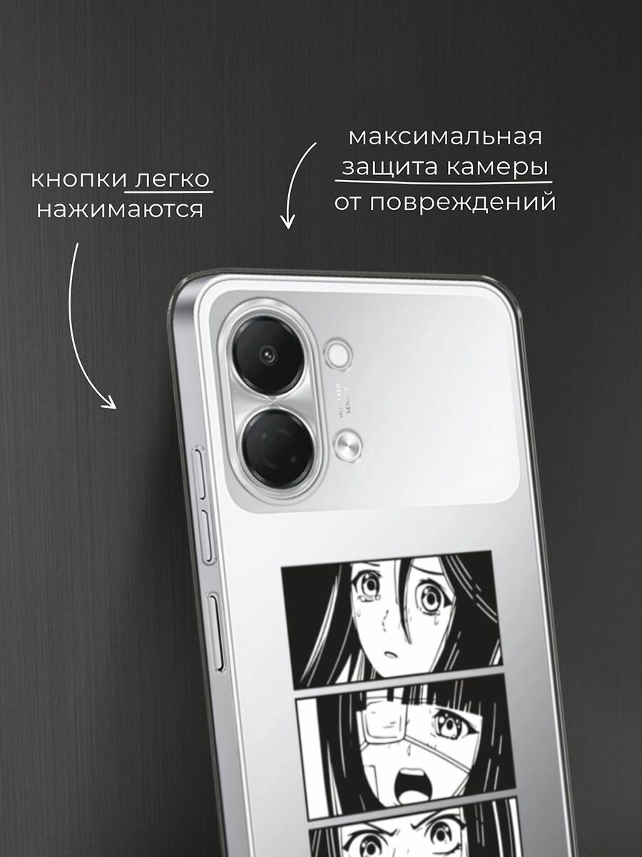 Чехол на Tecno Spark Go 3 / Текно Спарк Го 3 с принтом Tokyo girls, прозрачный — фото 1