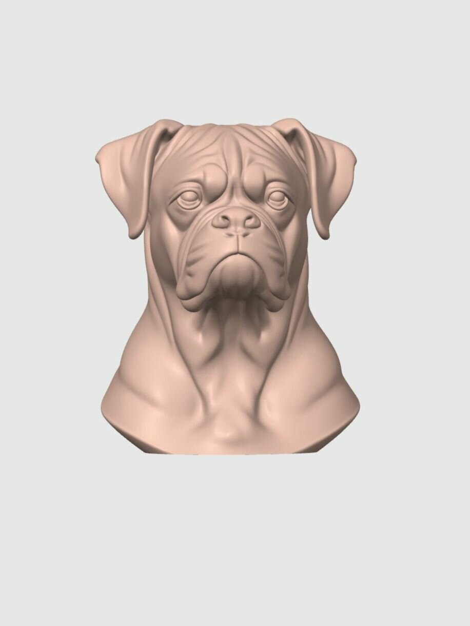 Эксклюзив! Статуэтка собаки - Боксер (10см, бежевый матовый) - Верный друг, подарок, талисман