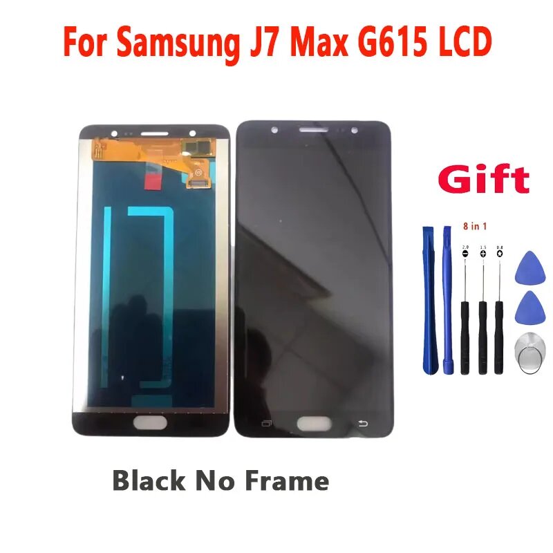 5,7-дюймовый ЖК-экран для Samsung J7 Max G615, сменный преобразователь сенсорного Black No Frame