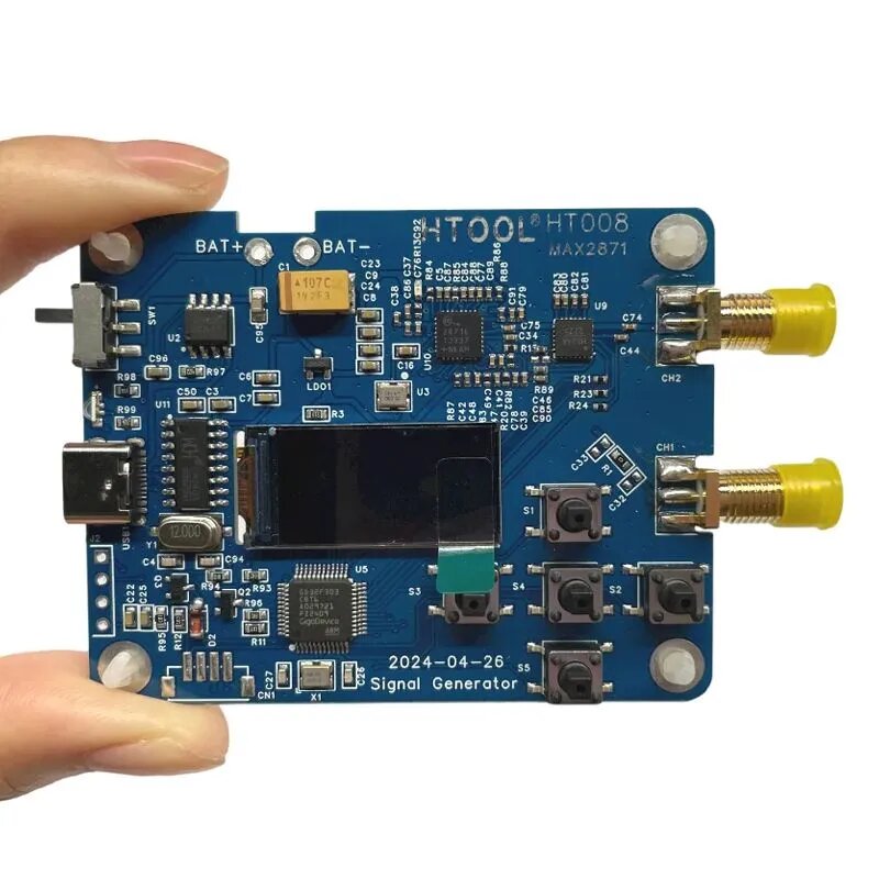 Сигналогенератор HTOOL HT008 MAX2871 23,5-6000 МГц, двухканальный выход сигнала, 9 кГц-3 ГГц, зонд ближнего поля, тестирование EMI/EMC