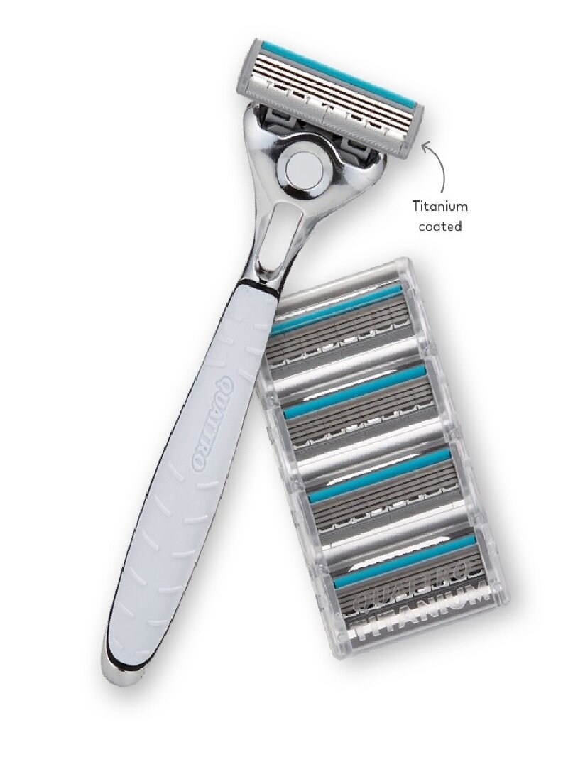 Wilkinson Sword / Schick Quattro Titanium PRECISION Sensitive / Бритвенный набор / Станок + 5 Кассет