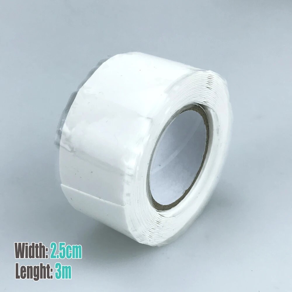 Силиконовая лента для труб, 3м, белая, 2.5см