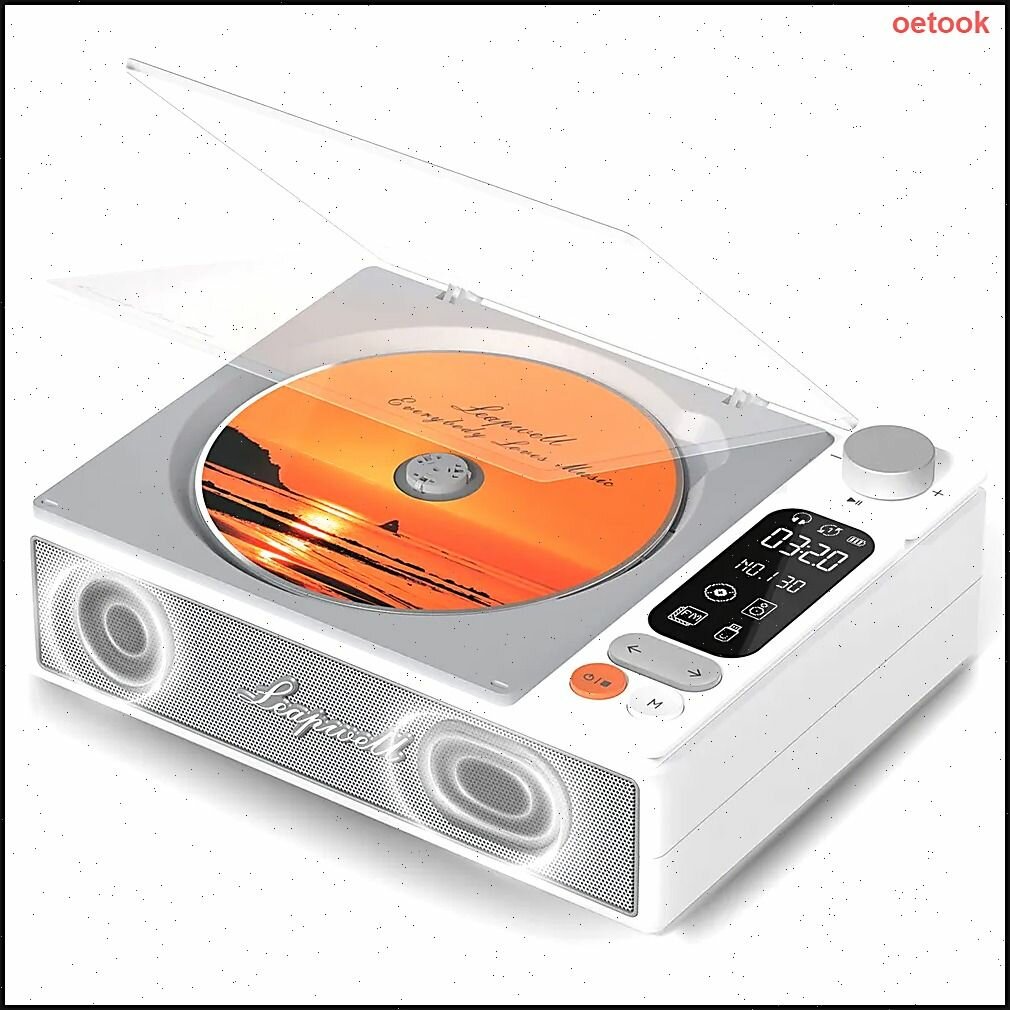 CD-плеер С динамиком Bluetooth, функцией FM - приёма, батареей для наружного использования