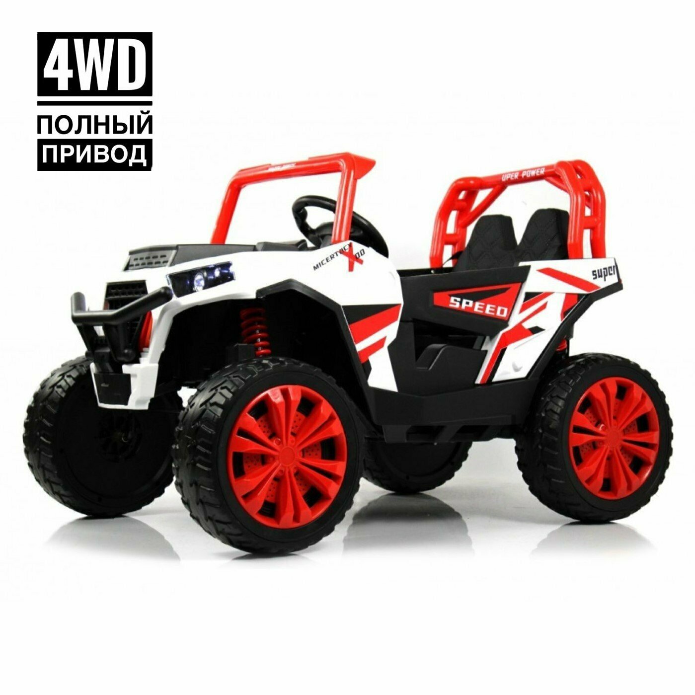 Электромобиль Багги F888FF-A 12V 4WD красный, багги, 2 места, 4 двигателя, до 6 км/ч