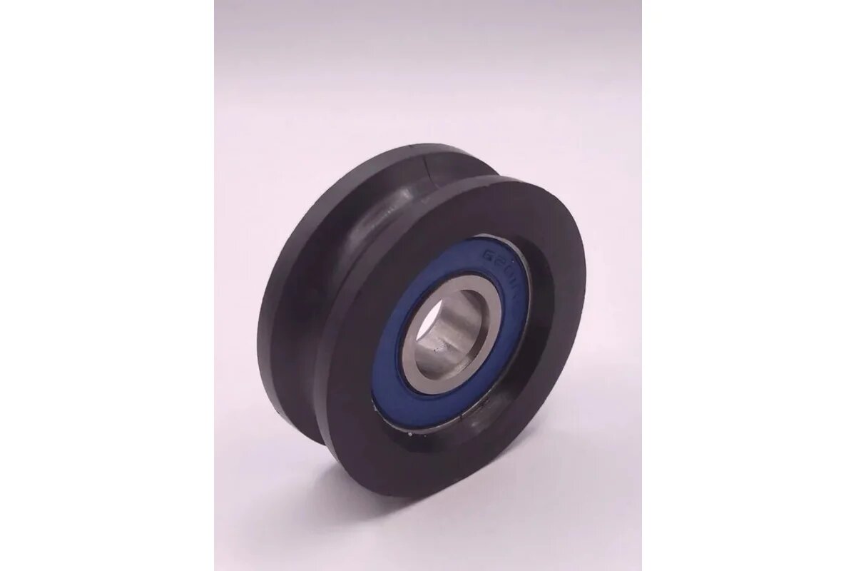 Ролик полипропиленовый Ф45х15 мм с внутренним диаметром 12 мм и полукруглым пазом для троса, каната, веревки, грузоподъёмность 0.2 т