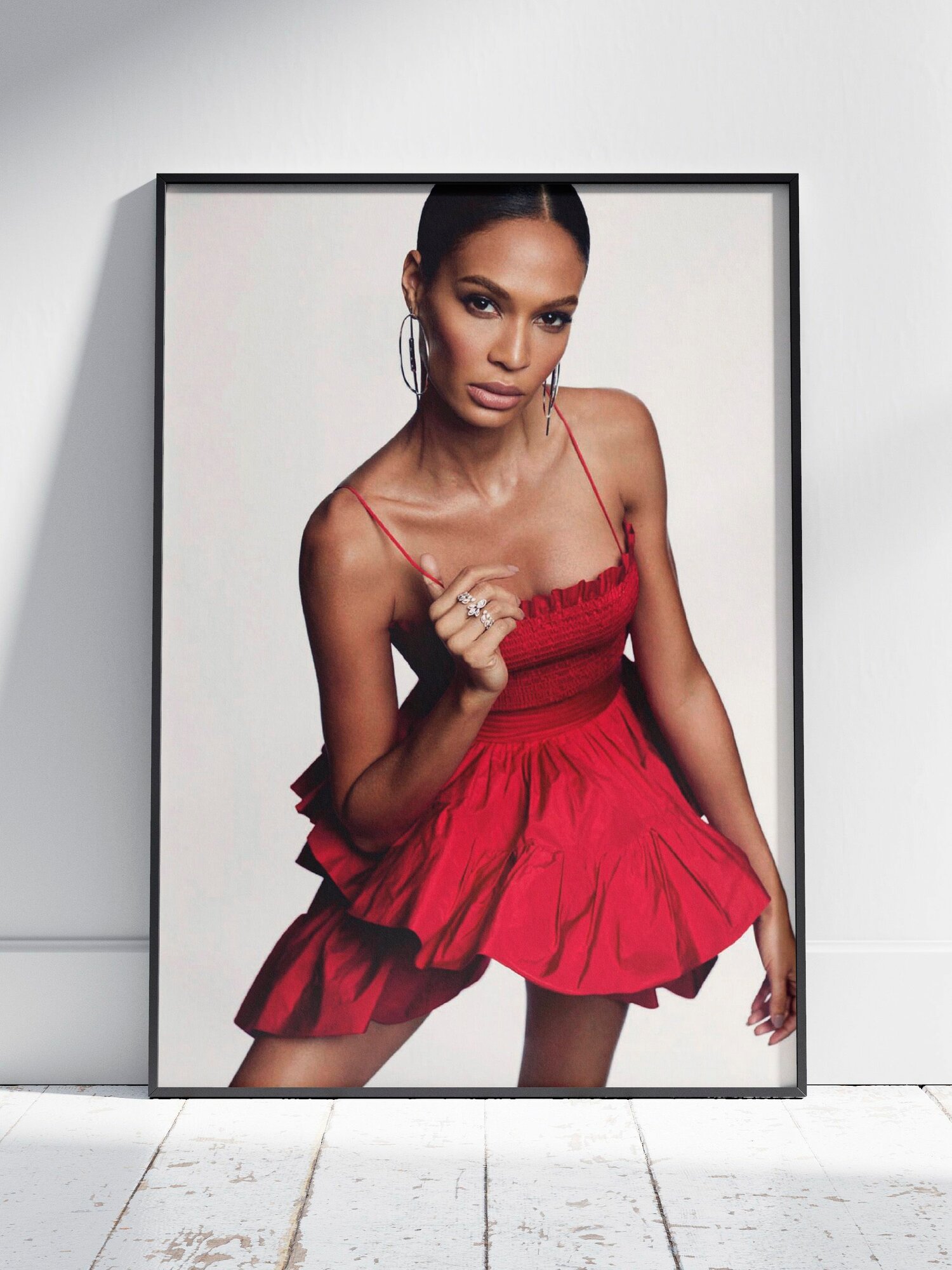 Плакат на стену для интерьера Джоан Смоллс (Joan Smalls 14) - Постер по модели и эстетике формата A4 (21x30 см)