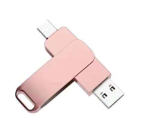 Металлический флэш-накопитель 16 ТБ USB 3.2 +TYPE-C розовый.16TB высокоскоростная передача