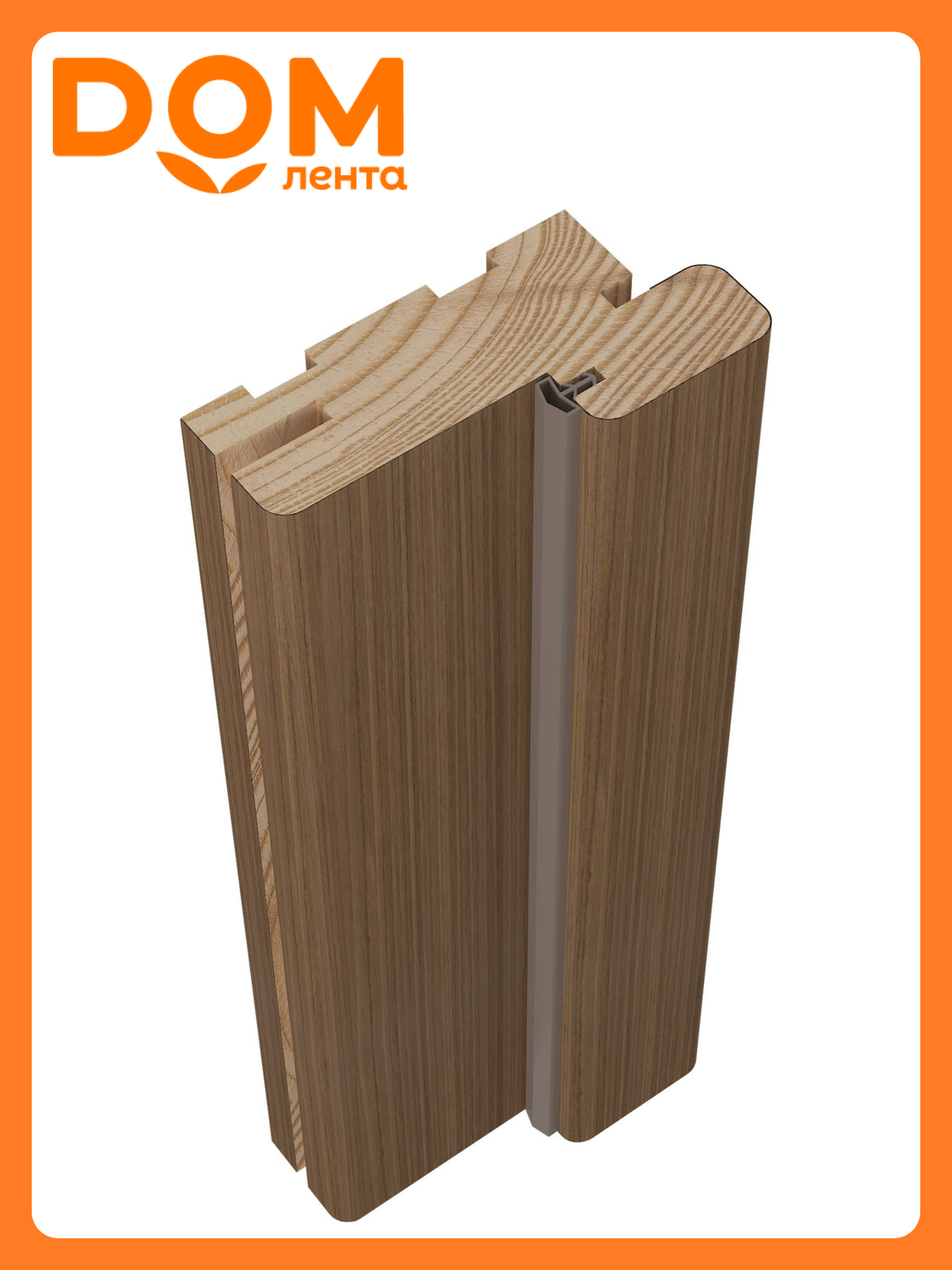 Дверная коробка BELWOODDOORS, шпон, МДФ, цвет орех, с уплотнителем