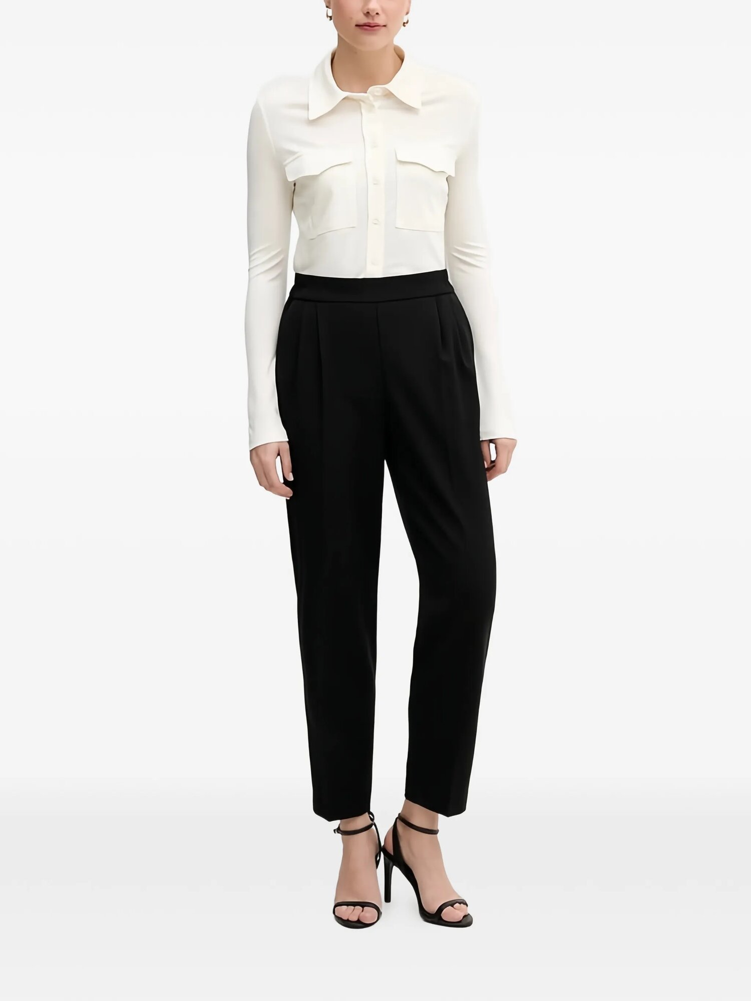 Брюки Sisley Elasticated pleated trousers, размер 40, black/black — фото 1