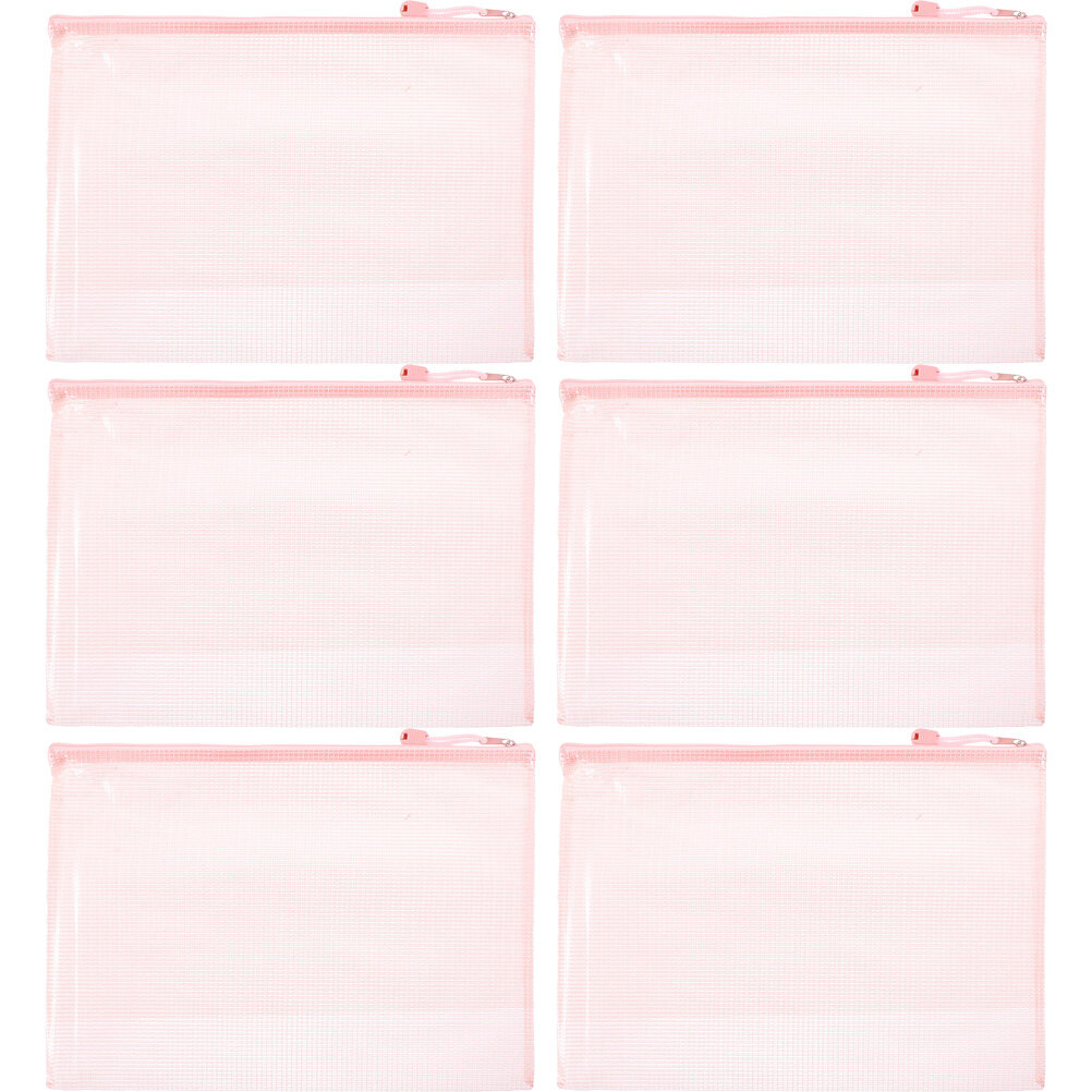 Пакет для документов формата А4, цветной пакет для хранения, сетчатый пакет, водонепроницаемый пластиковый пакет для экзаменационных бумаг, пакет для документов на молнии, пакет для классификации, 6 штук в упаковке (разные цвета формата А4)