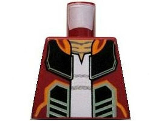 Деталь Lego 973pb0606 Torso SW Open Jacket with Black, Orange and Sand Green Lines and Pony Tails on Back Pattern (Hondo Ohnaka)