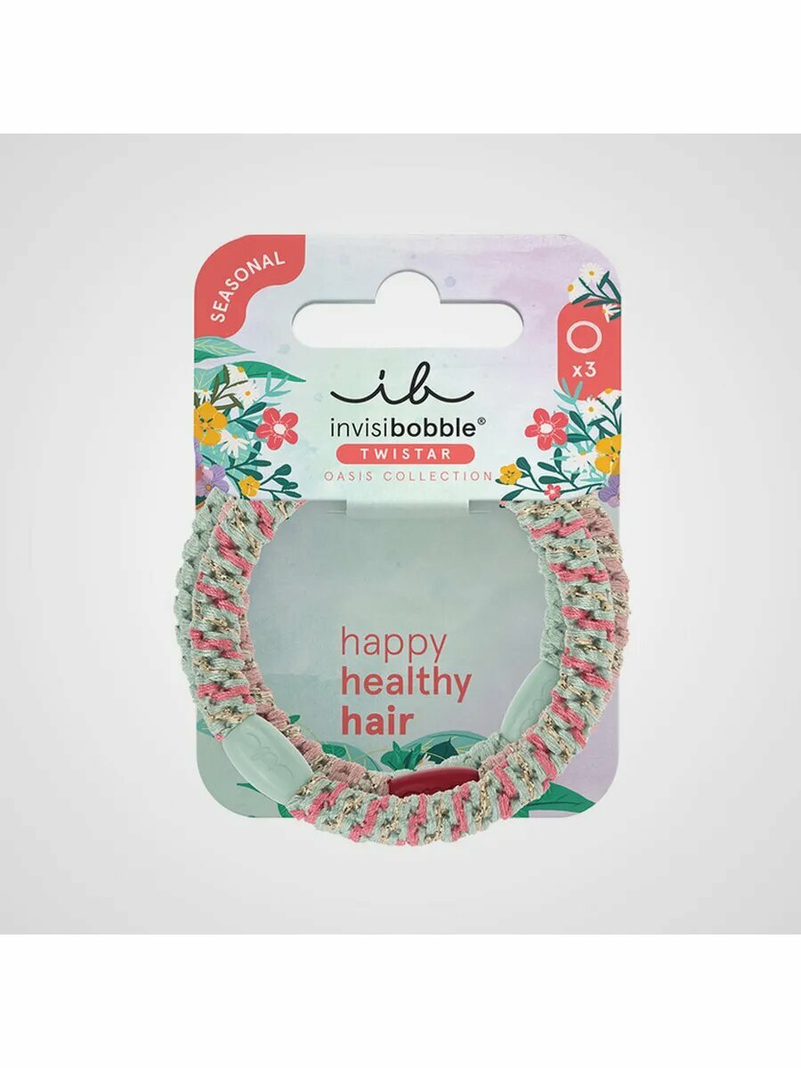 NVISIBOBBLE TWISTAR Oasis Mint Braids Резинки для волос 3 шт