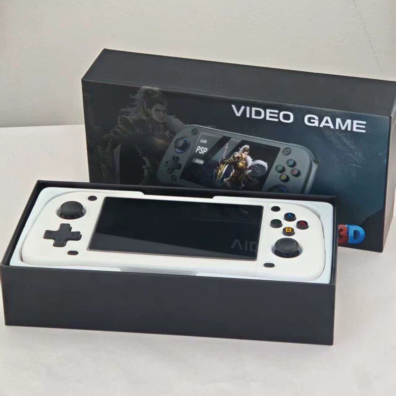 G28 Портативная игровая консоль с 4,3-дюймовым HD-экраном, 26 эмуляторами, 128 ГБ памяти, белая