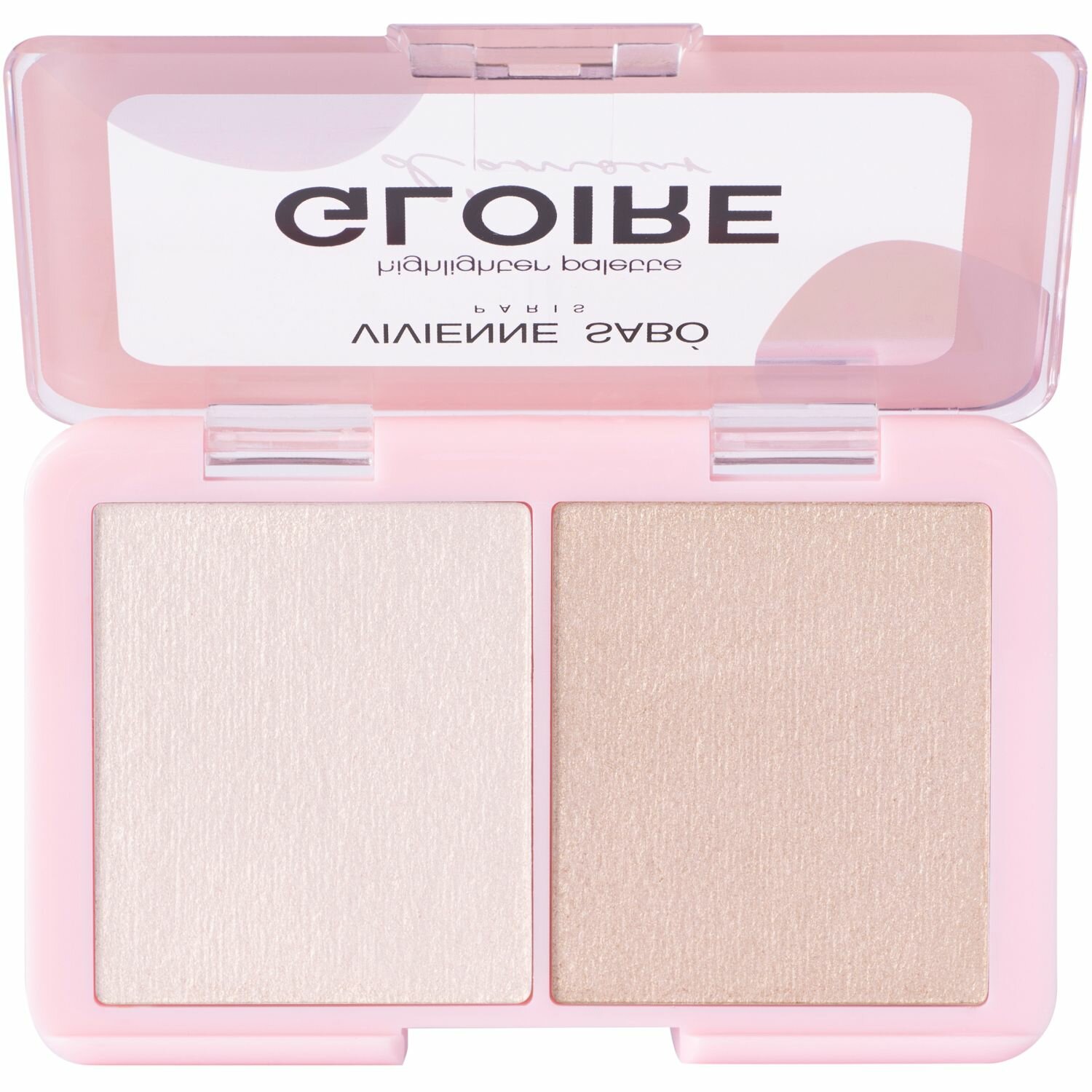 Vivienne Sabo Палетка хайлайтеров для век и лица тон 01 светло-розовый Gloire d'amour текстура со светоотражающими частицами 2 цвета 6 гр.