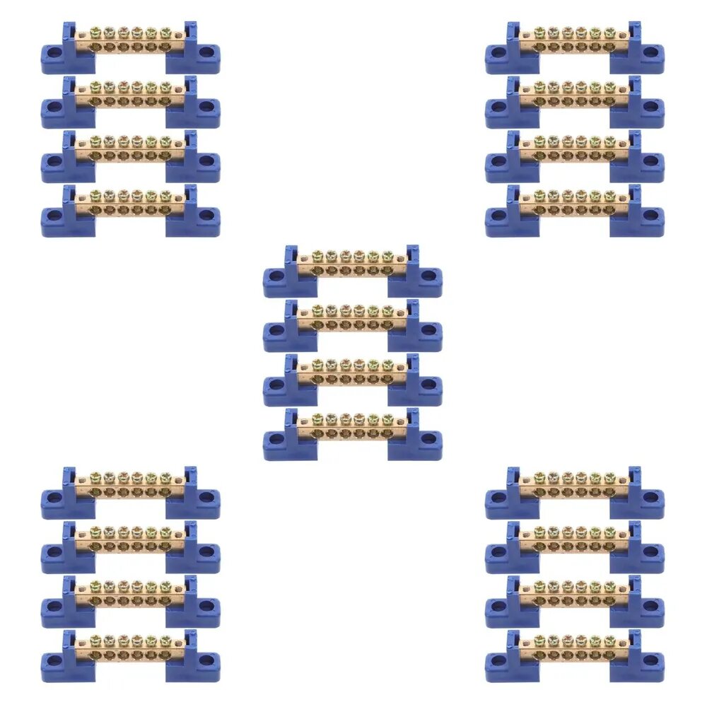 Компактный медный клеммный блок на 6 контактов с пластиковой основой для автомобильной электропроводки, 20 шт